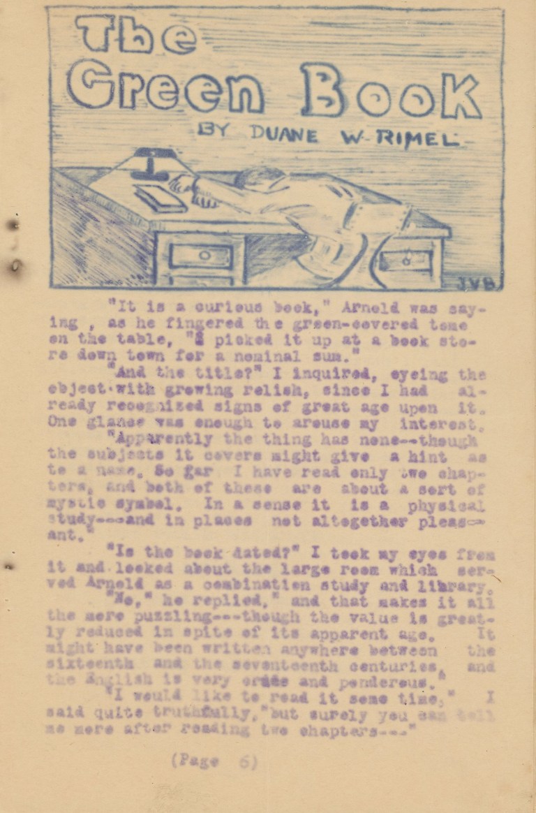 “The Green Book” (1936) by Duane W. Rimel – Deep Cuts in a Lovecraftian ...