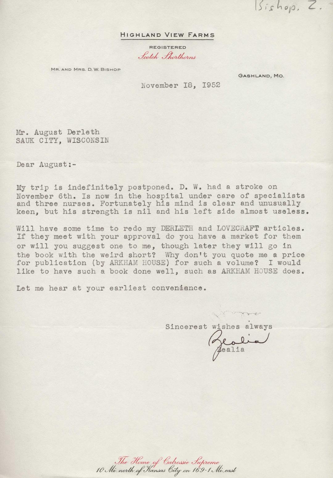 Her Letters to August Derleth: Zealia Bishop – Deep Cuts in a ...