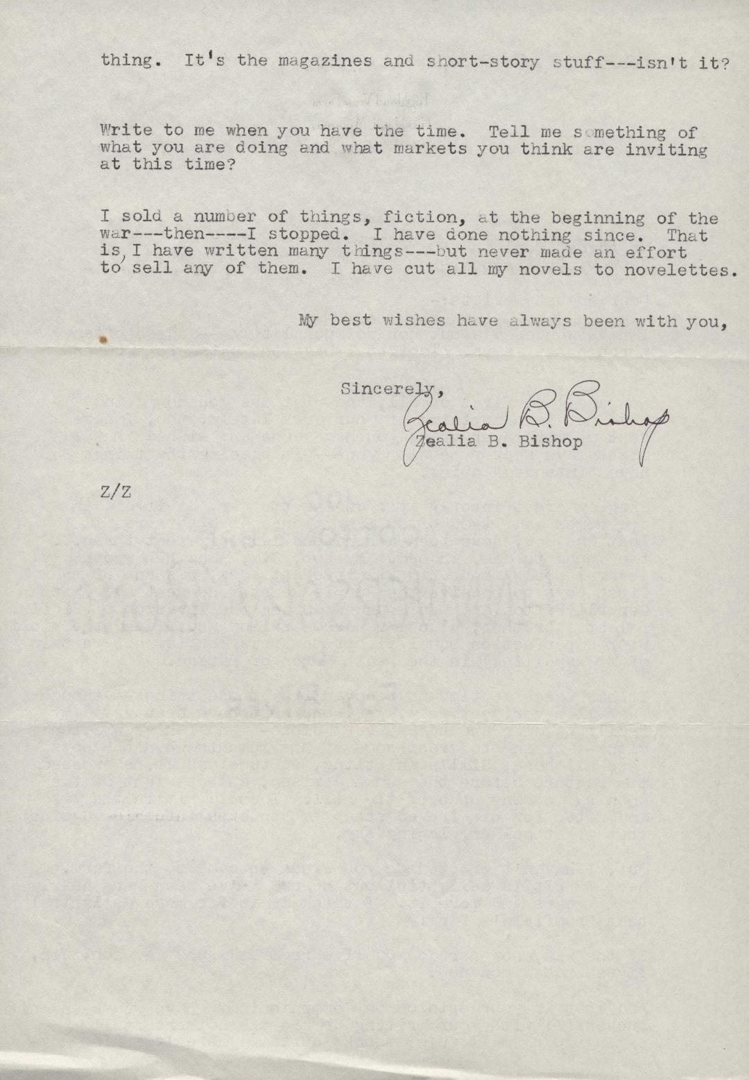 Her Letters to August Derleth: Zealia Bishop – Deep Cuts in a ...