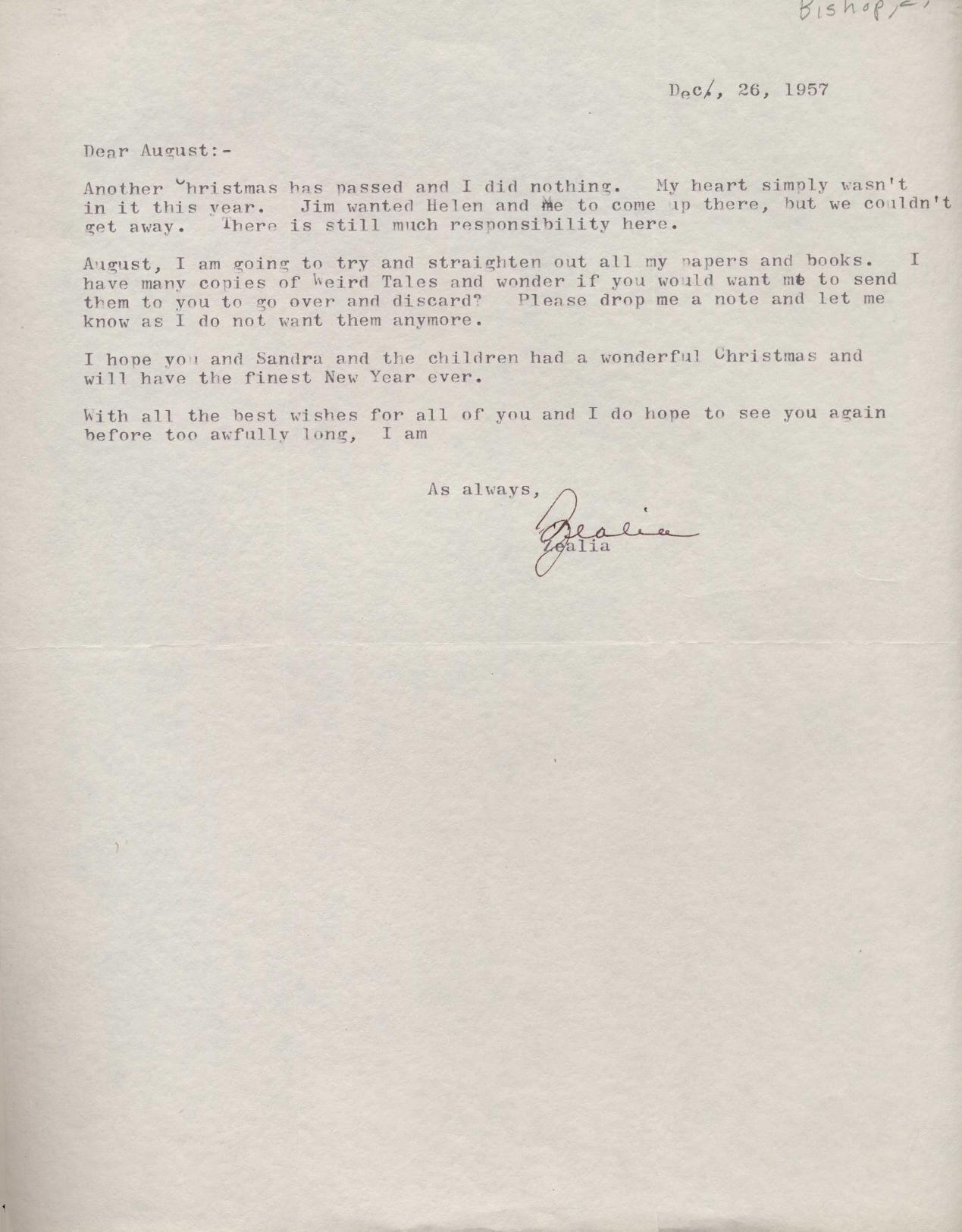 Her Letters to August Derleth: Zealia Bishop – Deep Cuts in a ...