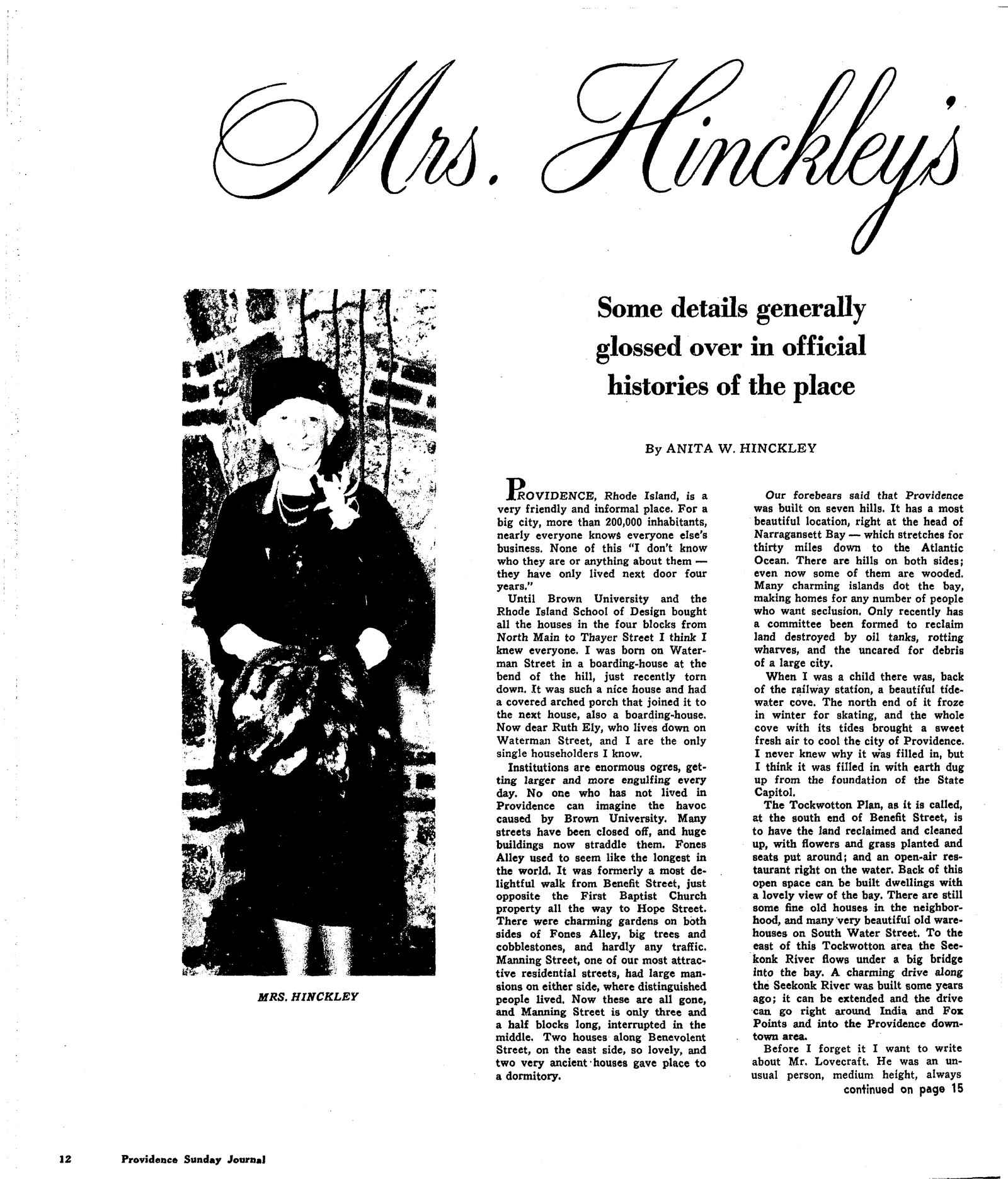 “Mrs. Hinckley’s Providence” (4 Jun 1967) by Anita W. Hinckley – Deep ...